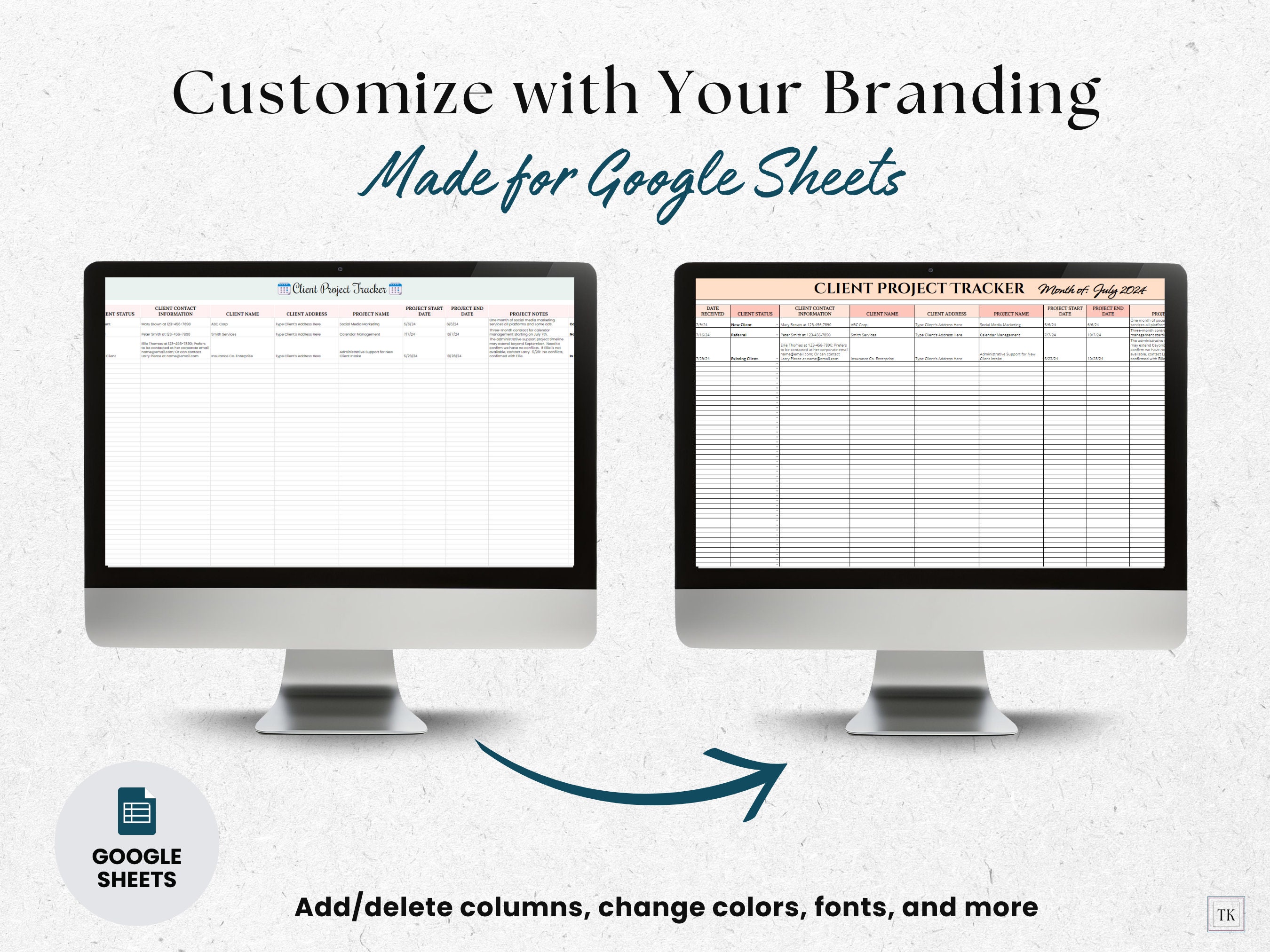 Google Sheets Template Client Tracker, Project Management, Client ...