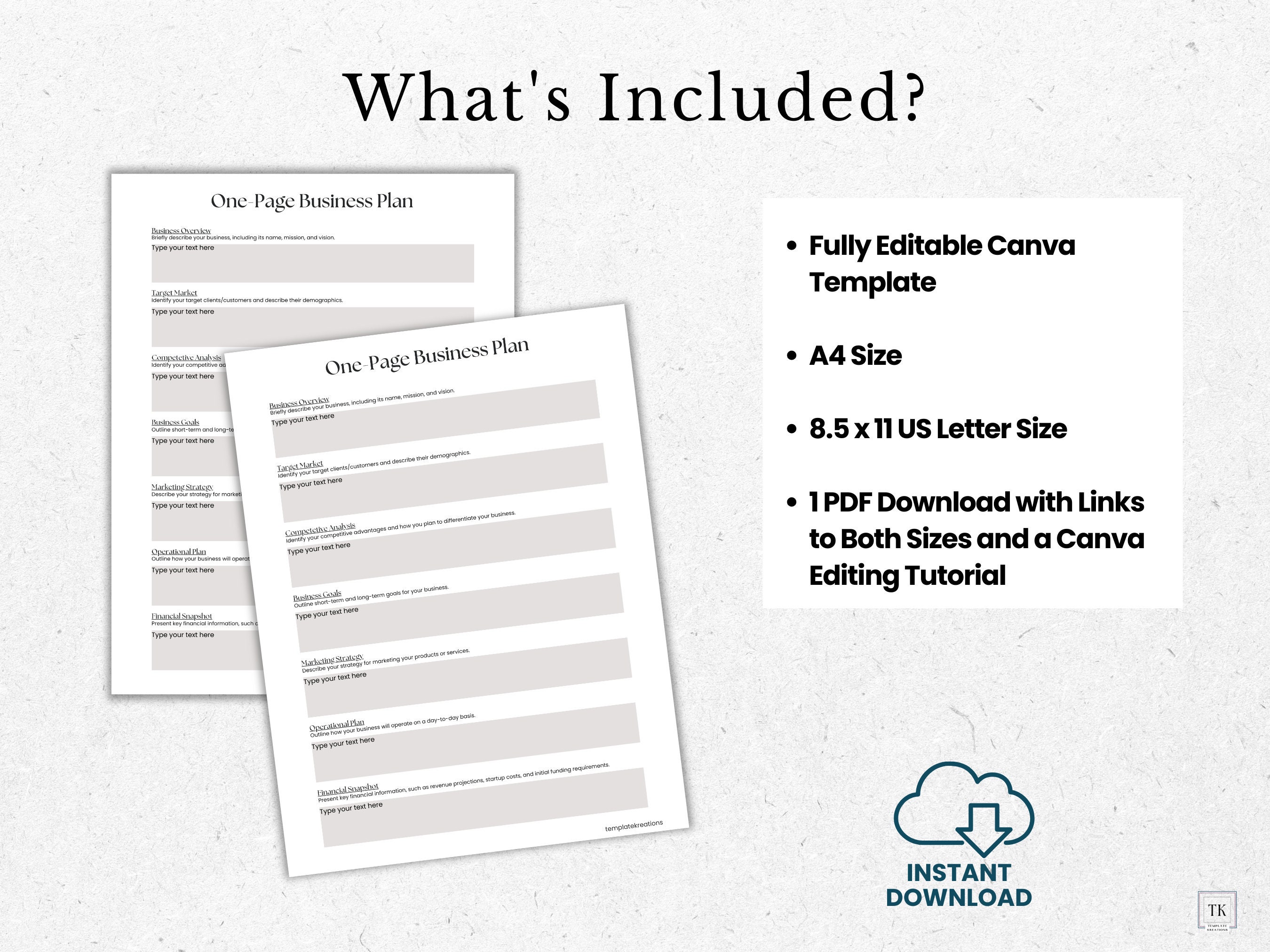 One Page Business Plan, Virtual Assistant Business Plan, Online ...
