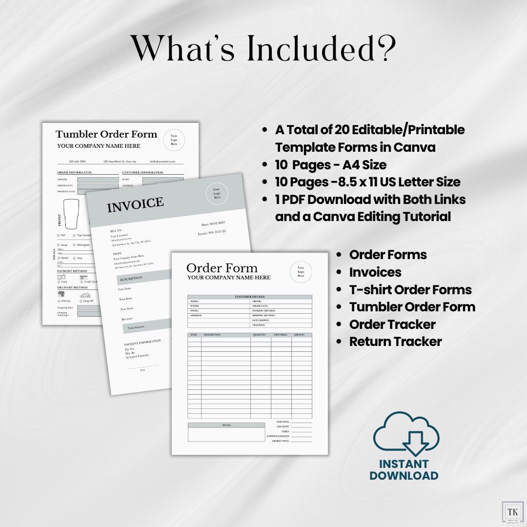 Small Business Forms, Small Business Order Form Bundle, Business Forms ...