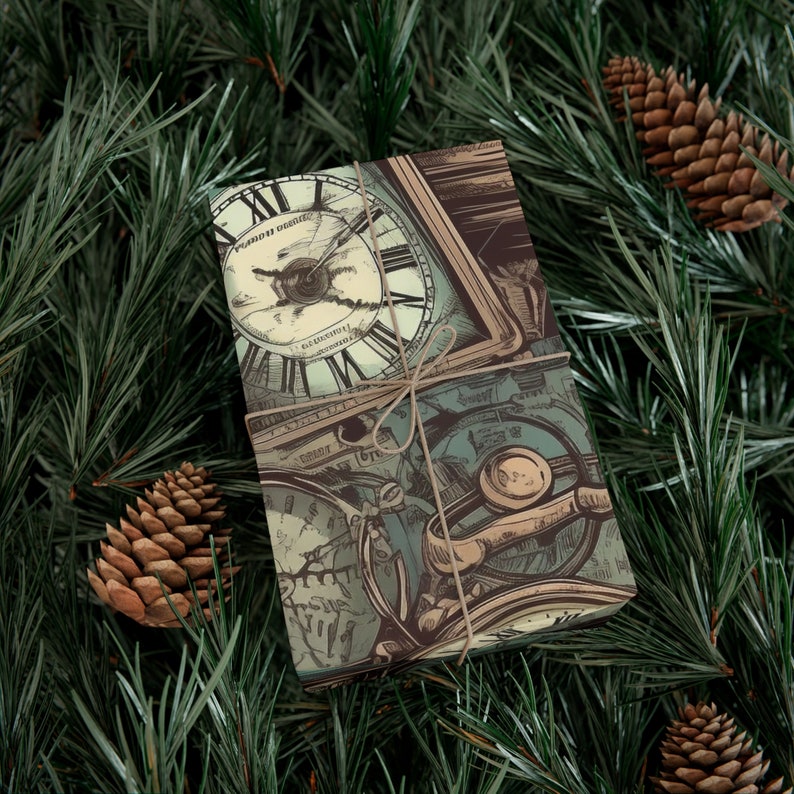 Steampunk Wrapping Paper Eco Friendly Clocks Gift Wrap - Etsy