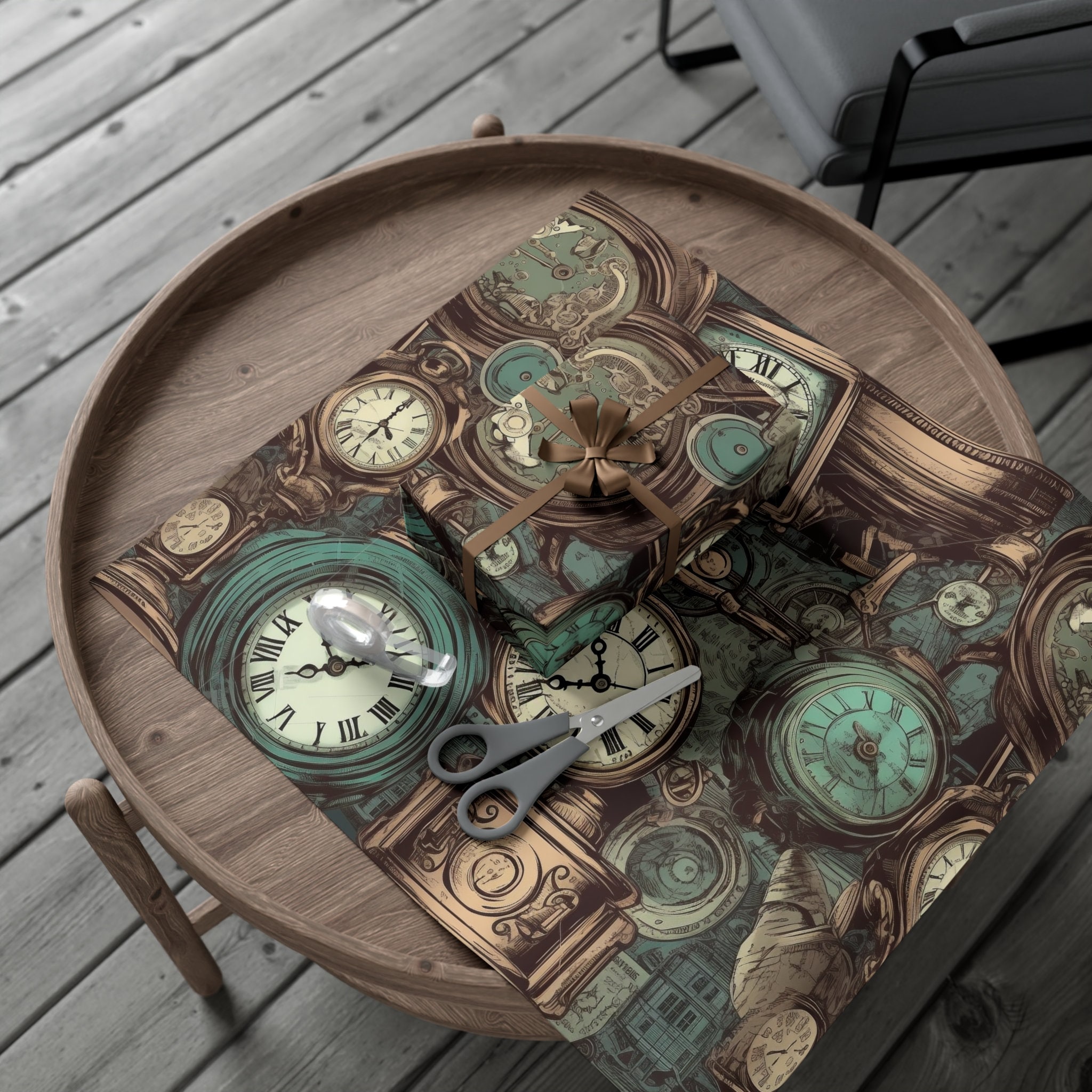 Steampunk Wrapping Paper Eco Friendly Clocks Gift Wrap - Etsy