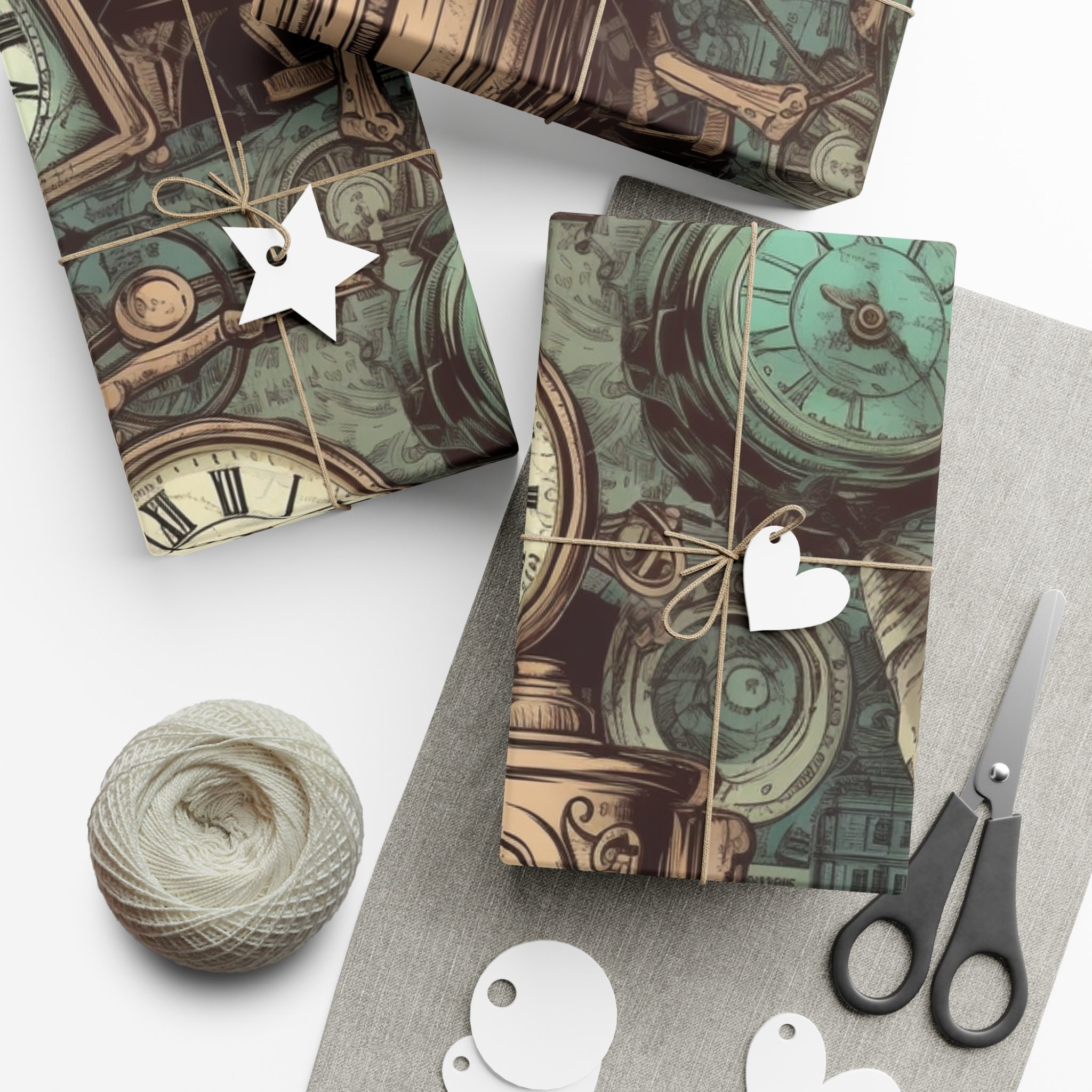 Steampunk Wrapping Paper Eco Friendly Clocks Gift Wrap - Etsy