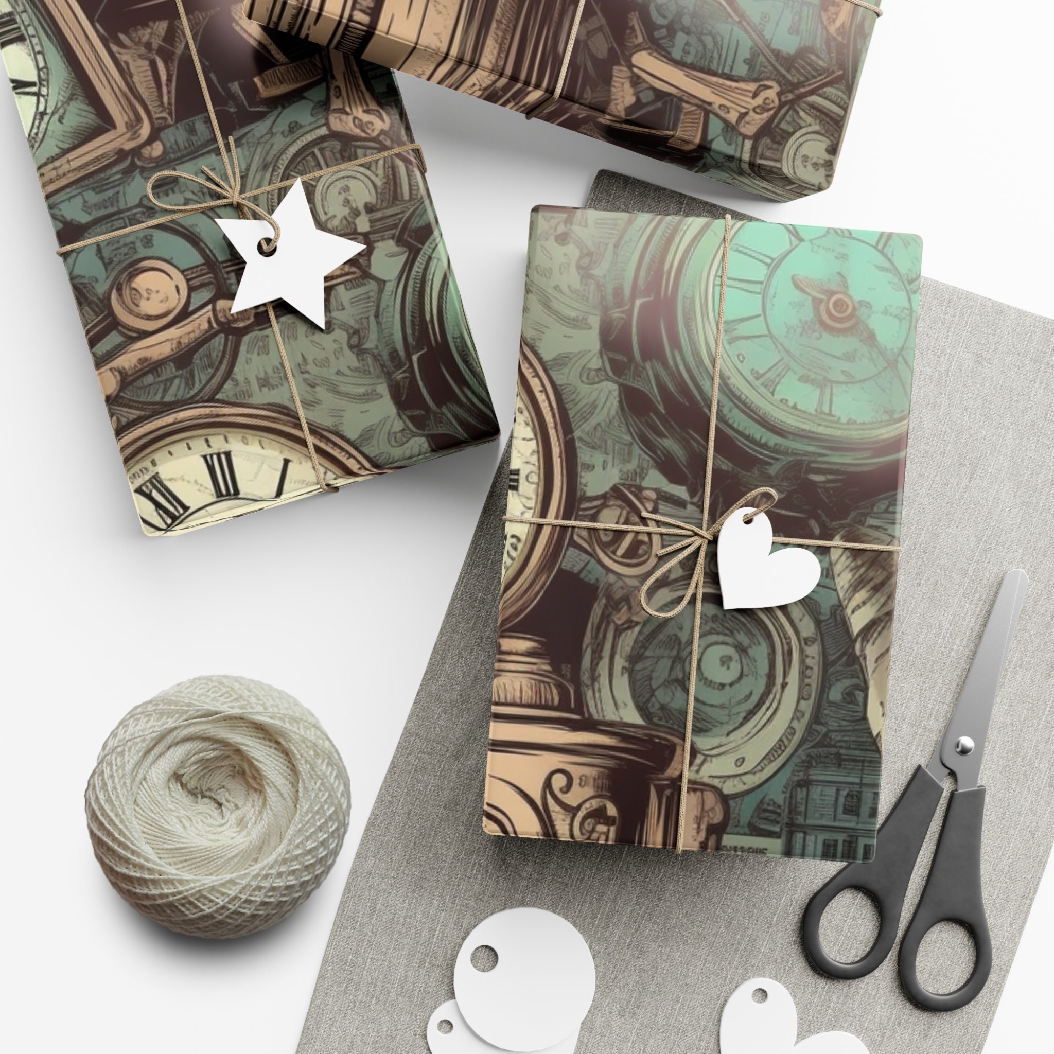 Steampunk Wrapping Paper Eco Friendly Clocks Gift Wrap - Etsy