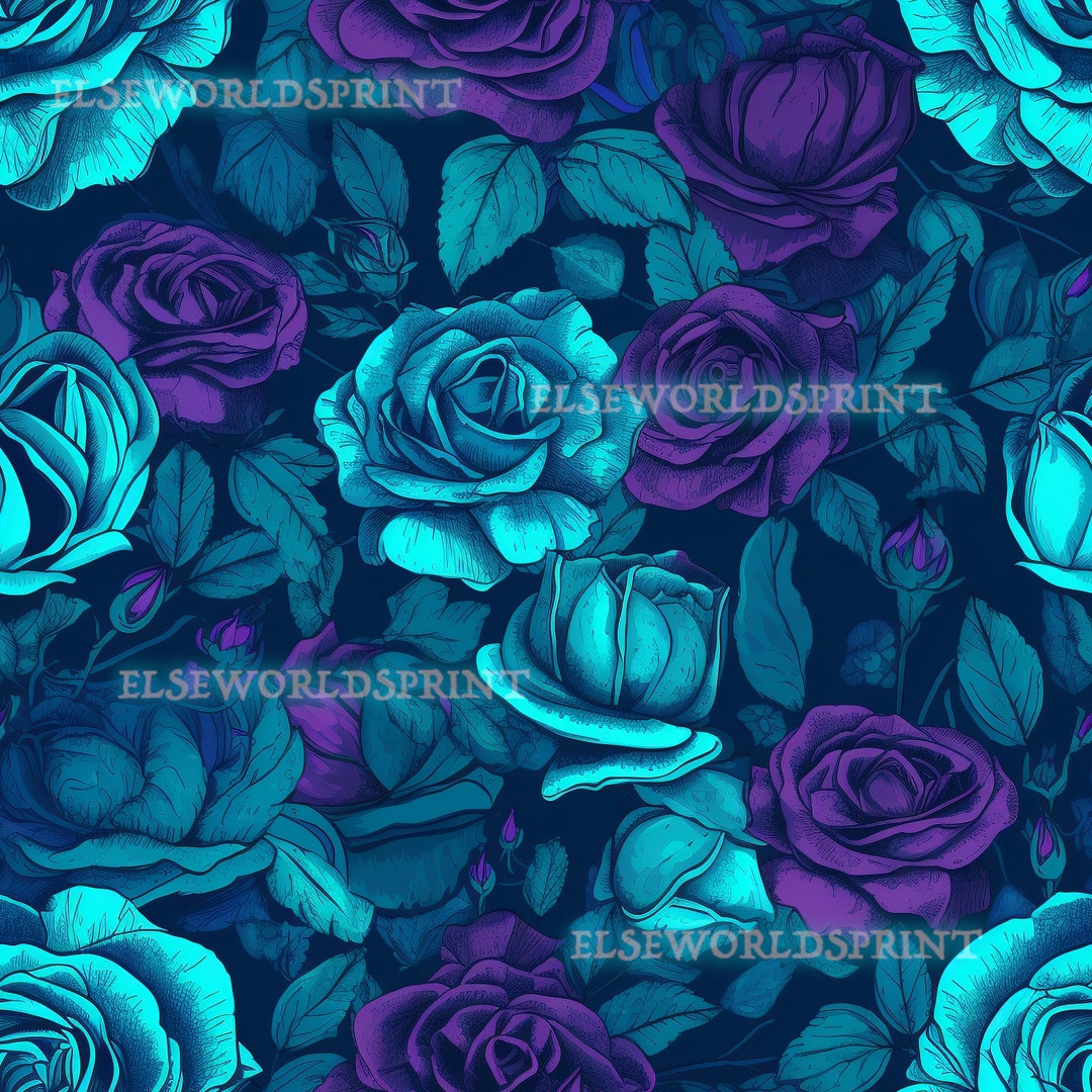 Blue Rose Wallpaper Digital Paper Download Scrapbook Summer Spring Jazz ...