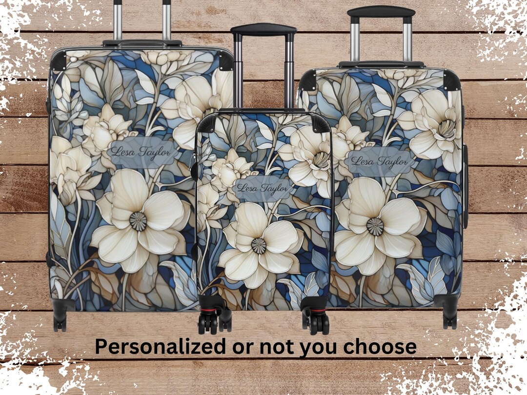 Personalized Luggage Set – Custom Floral Suitcase Trio, Trendy Travel ...