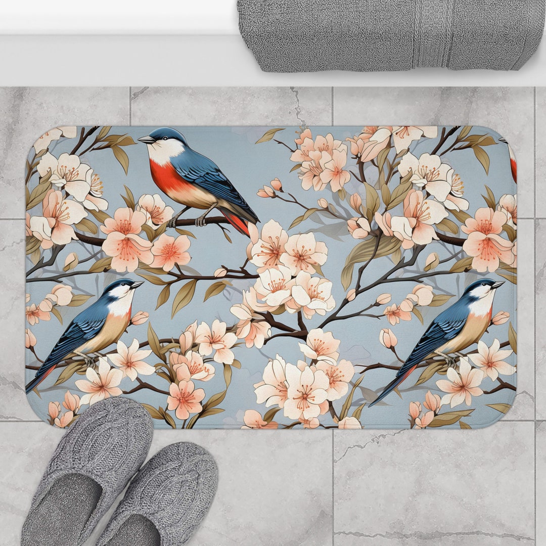 Bird Theme French Country Bath Farmhouse Decor Chinoiserie Bath Decor ...