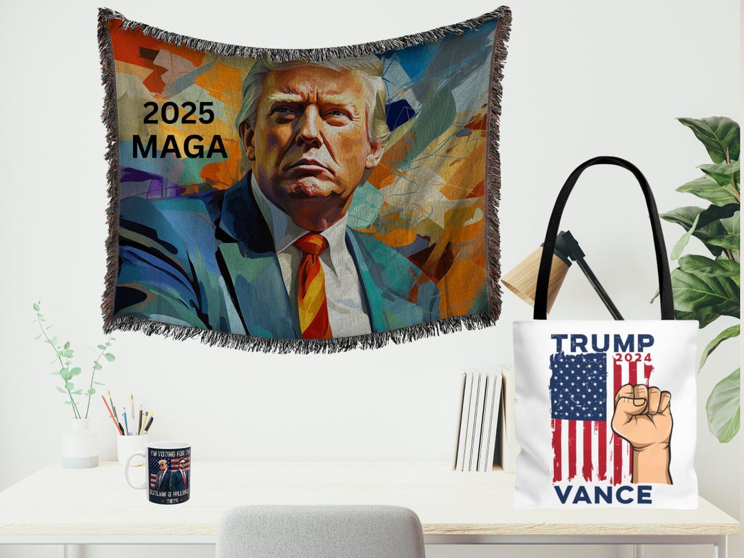 Trump Woven Blanket 47 Trump Presidency Decor, USA Conservative Gift ...