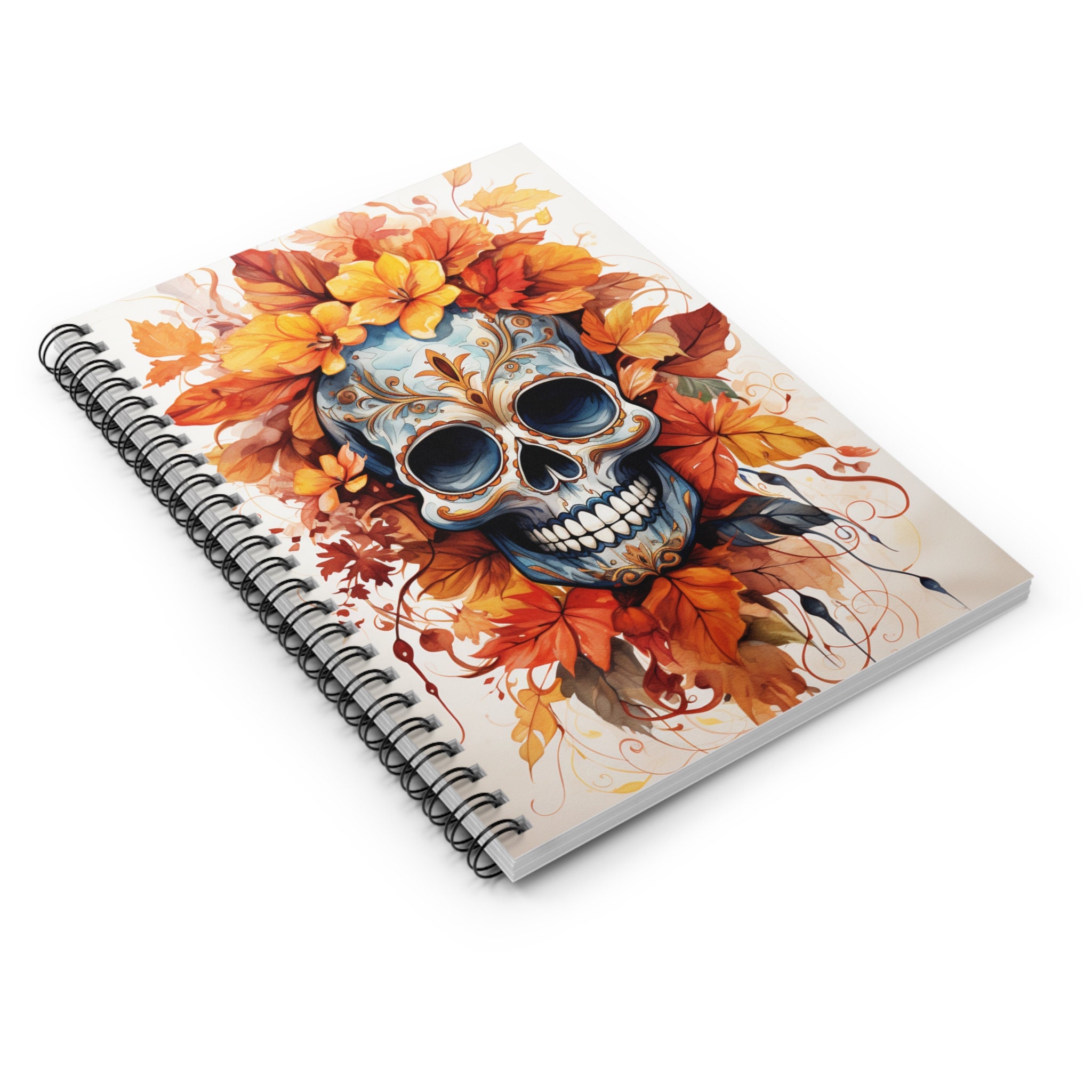 Skull and Flower Spiral Notebook Skulls and Flowers Gothic - Etsy