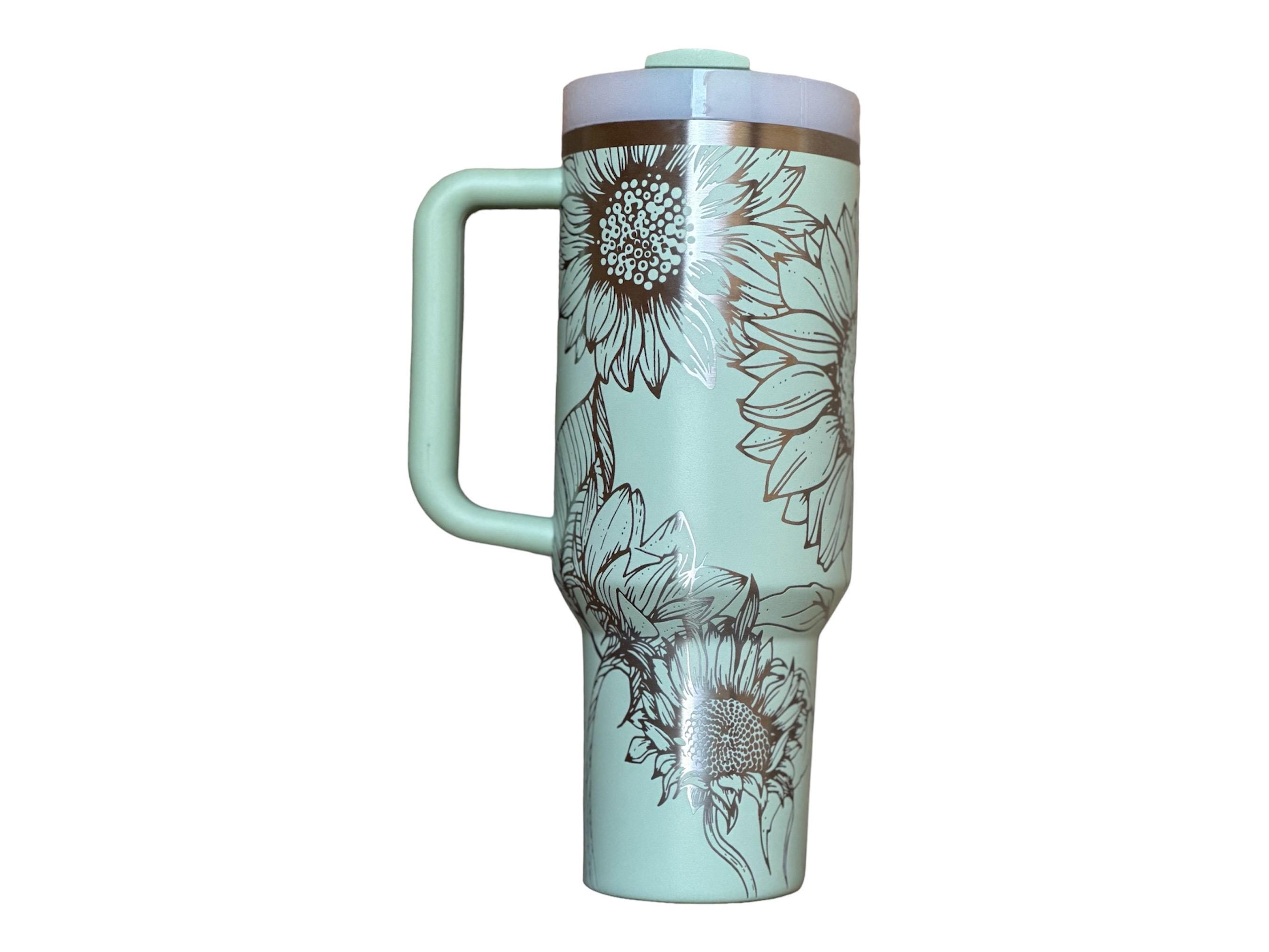 40 or 30 Oz Engraved Sunflower Stanley - Etsy