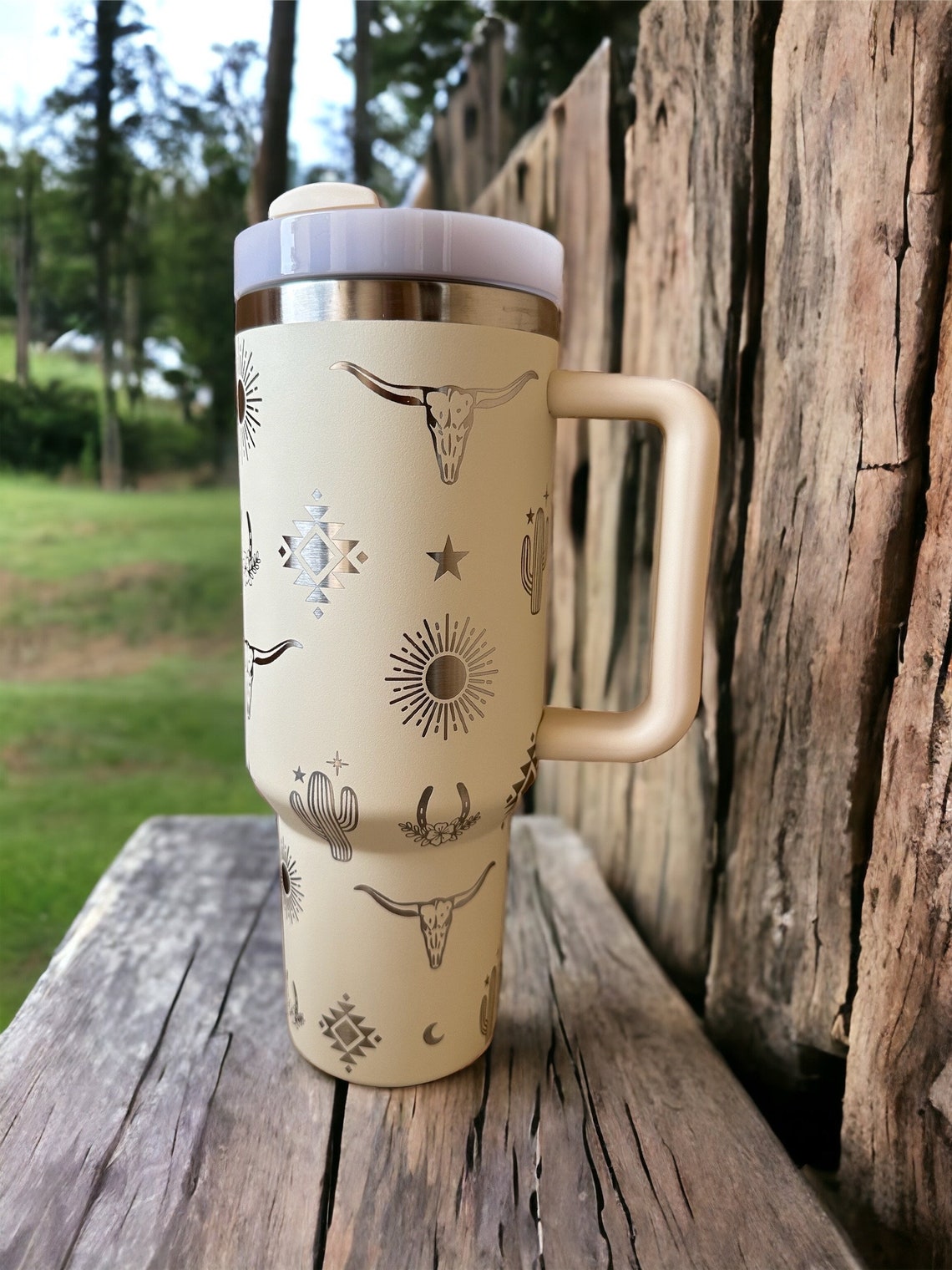 40 Oz or 30 Oz Laser Engraved Feminine Western Stanley Tumbler With ...