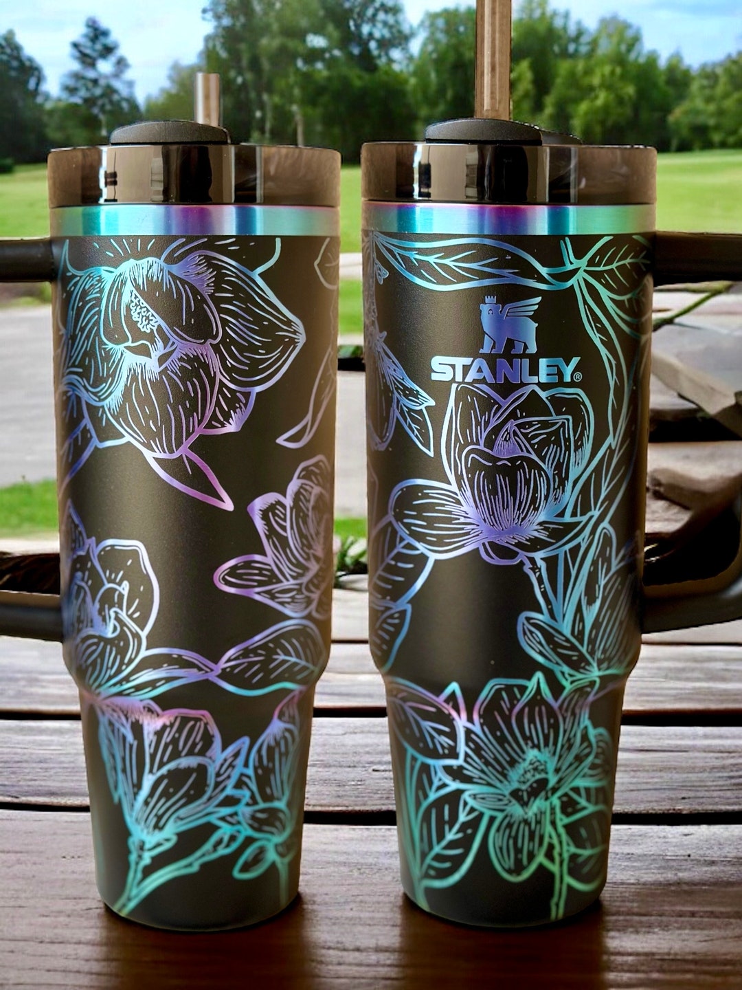 40 or 30 Oz Engraved Magnolia Stanley - Etsy