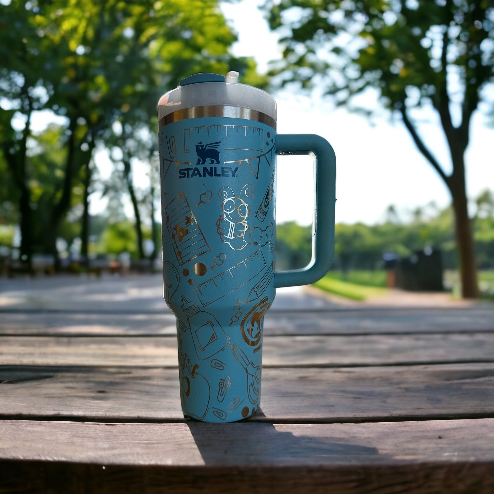 40 Oz or 30 Oz Laser Engraved Stanley Teacher Themed Tumbler With ...