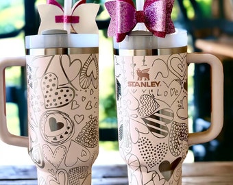 40 Oz or 30 Oz Laser Engraved Feminine Western Stanley Tumbler With ...