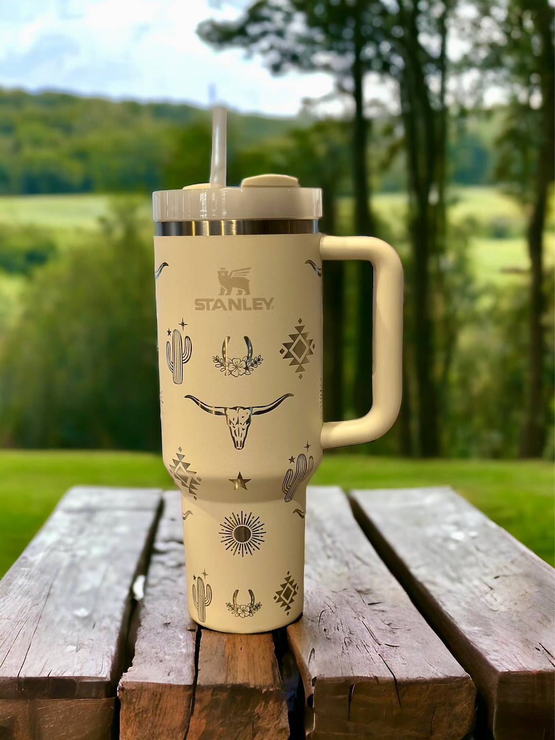 40 Oz or 30 Oz Laser Engraved Feminine Western Stanley Tumbler With ...