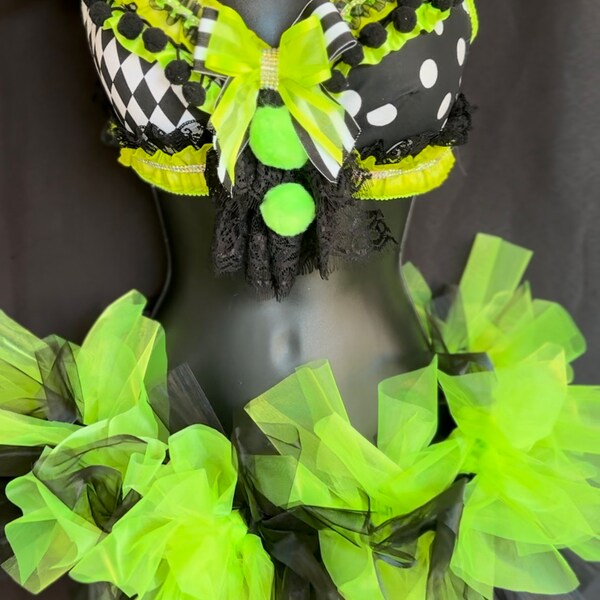 Green and Black Clown Costume - Etsy