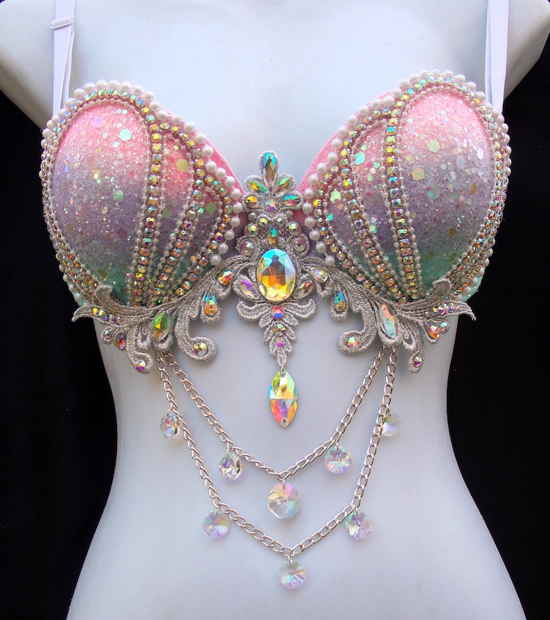 Pastel Glitter Mermaid Bra Top Lavender Light Pink Mint - Etsy