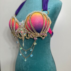 Colorful Glitter Mermaid Bra Top - Lavender, Light Pink, Mint ...