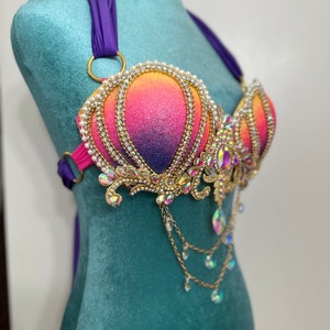 Colorful Glitter Mermaid Bra Top - Lavender, Light Pink, Mint ...