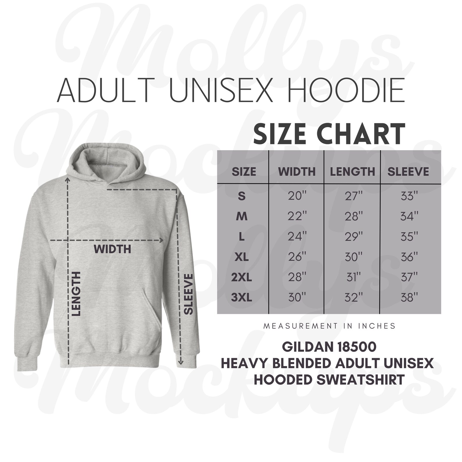 18500 Size Chart Bundle, 18500 Color Chart, 18500 Care Instructions ...