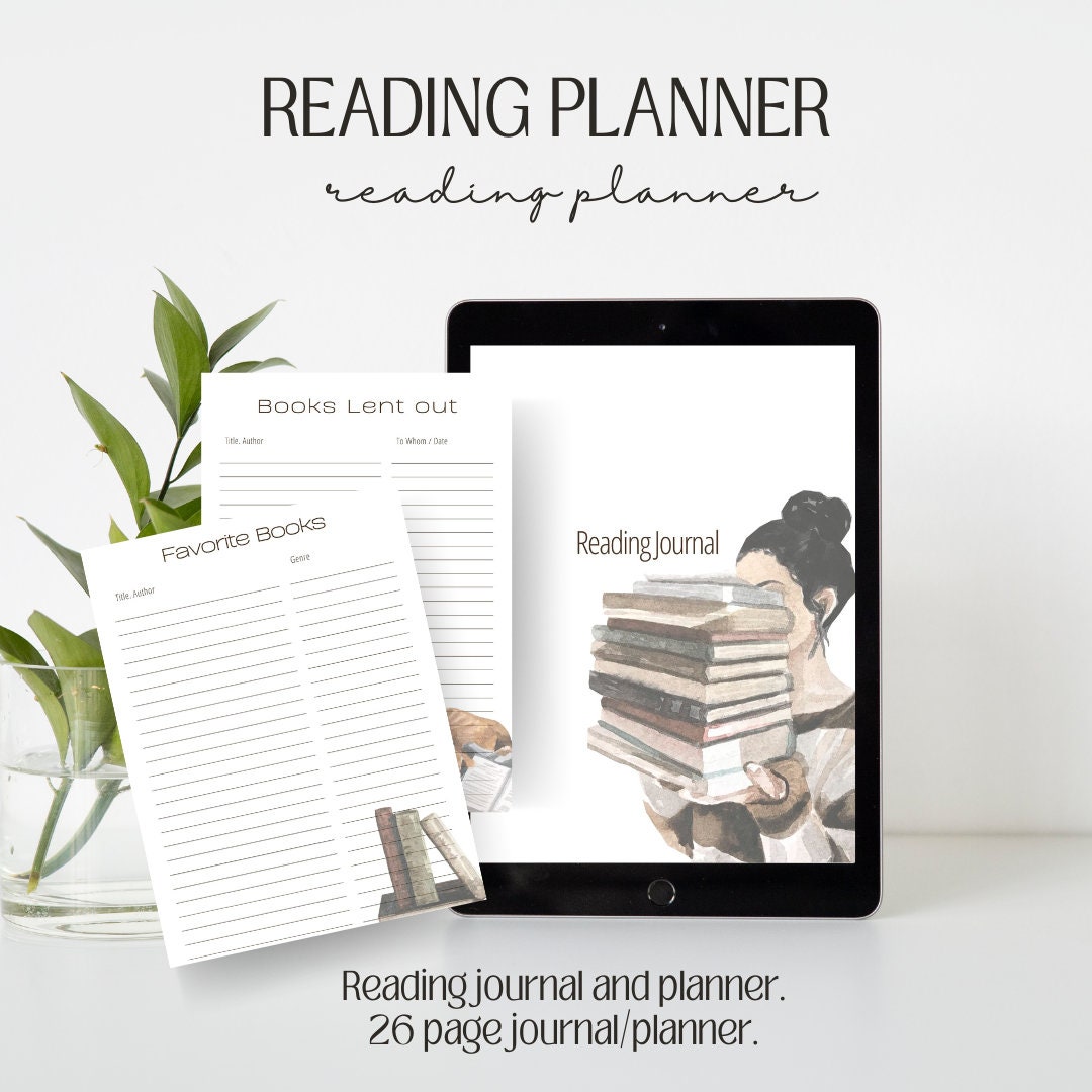 Printable Reading Journal, Digital Reading Journal, Printable Reading ...