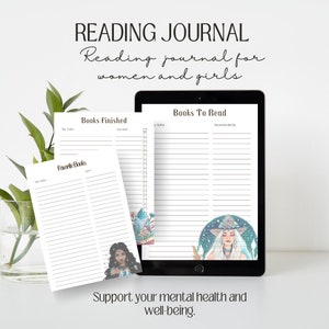 Reading Journal Printable, Digital Reading Journal, Printable Reading ...