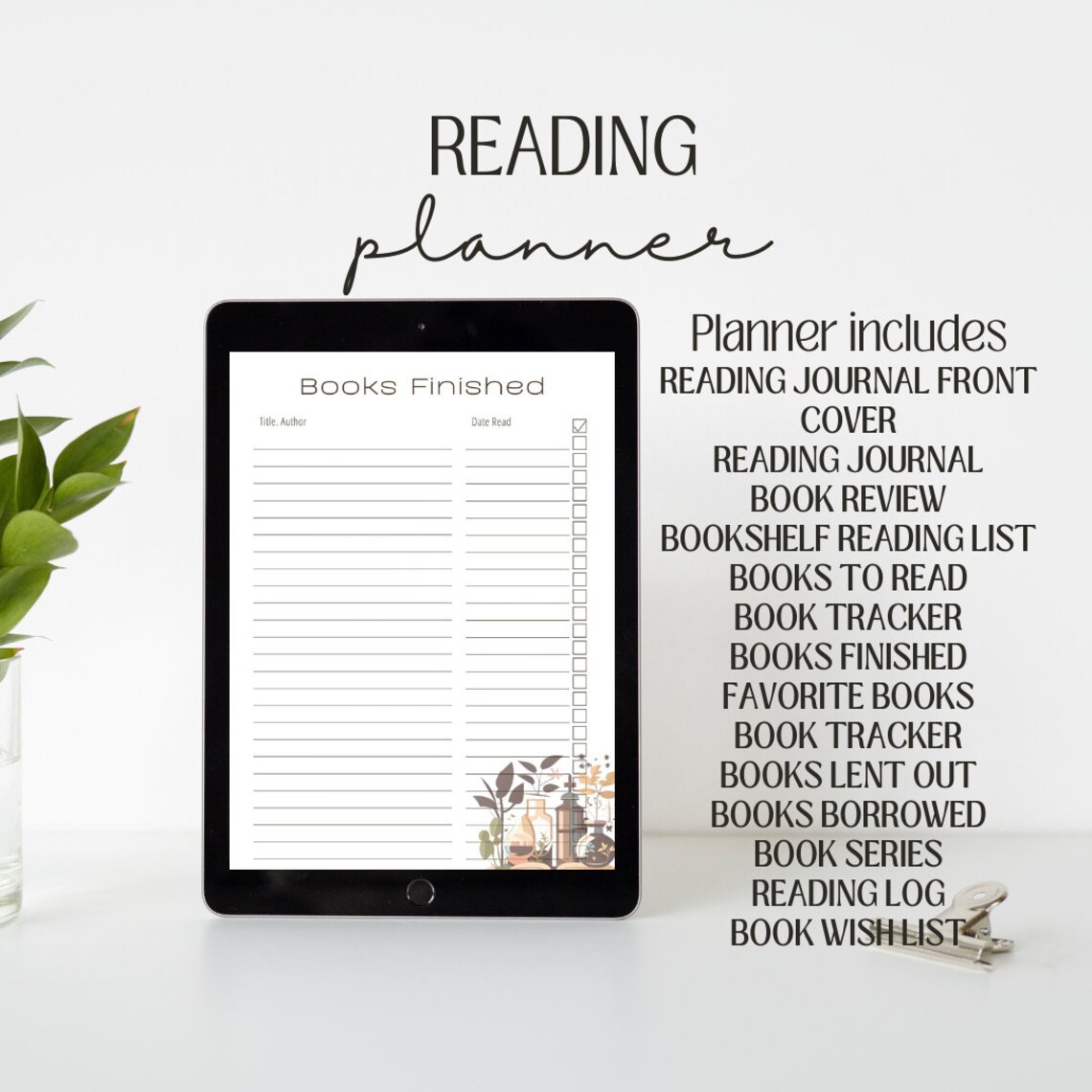 Printable Reading Journal, Digital Reading Journal, Printable Reading ...