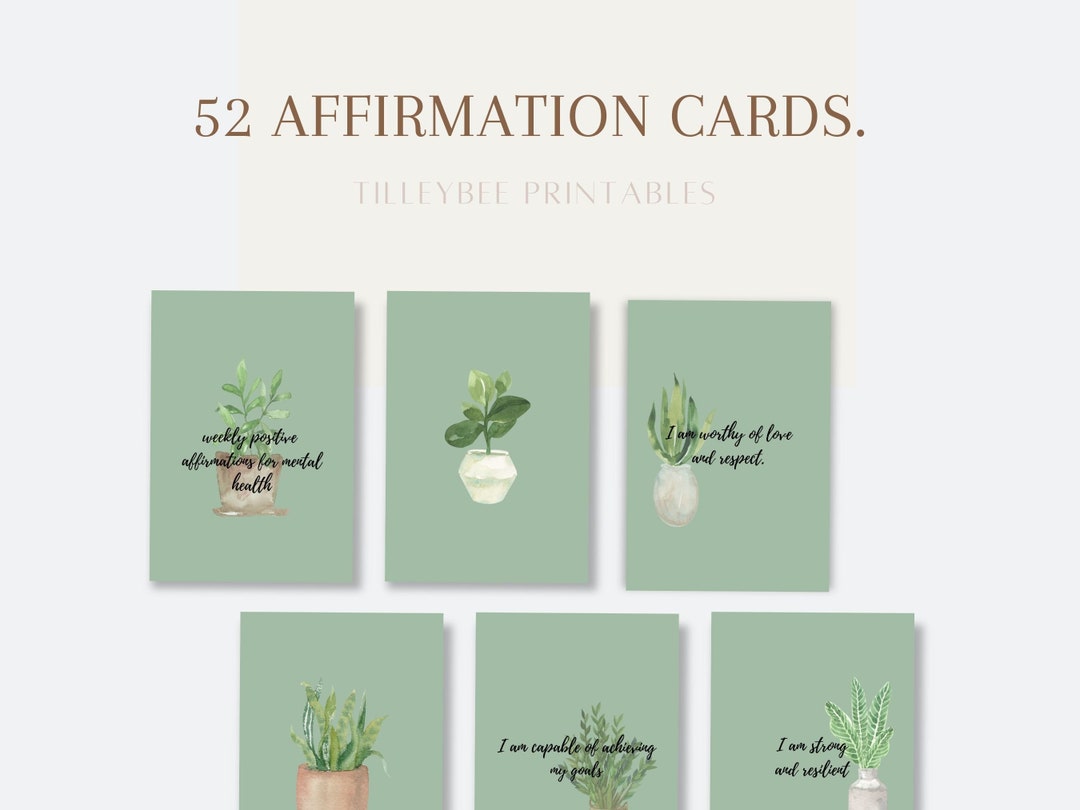 Positive Affirmation Cards for Plant Lovers, Plant Lovers Gift - Etsy