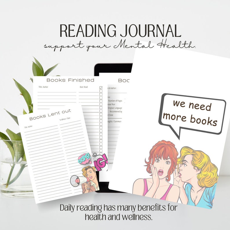 Printable Reading Journal, Digital Reading Journal, Printable Reading ...