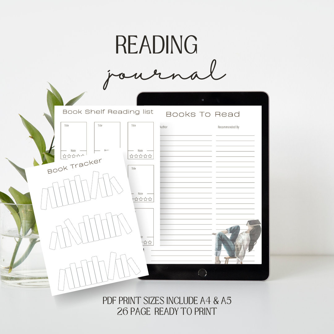 Printable Reading Journal, Digital Reading Journal, Printable Reading ...