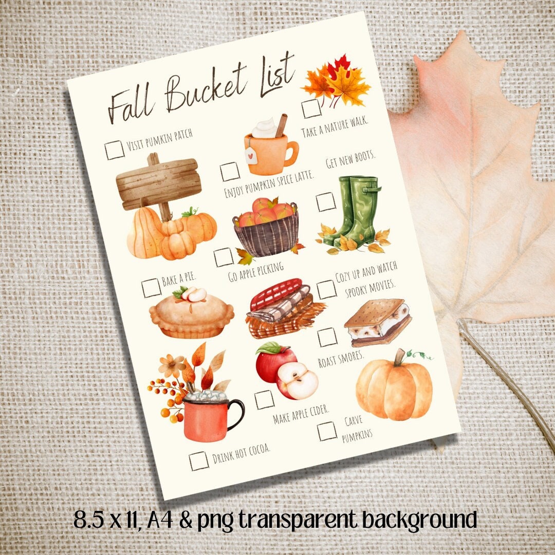 Fall Bucket List | Printable Autumn Bucket List | Autumn to Do List ...