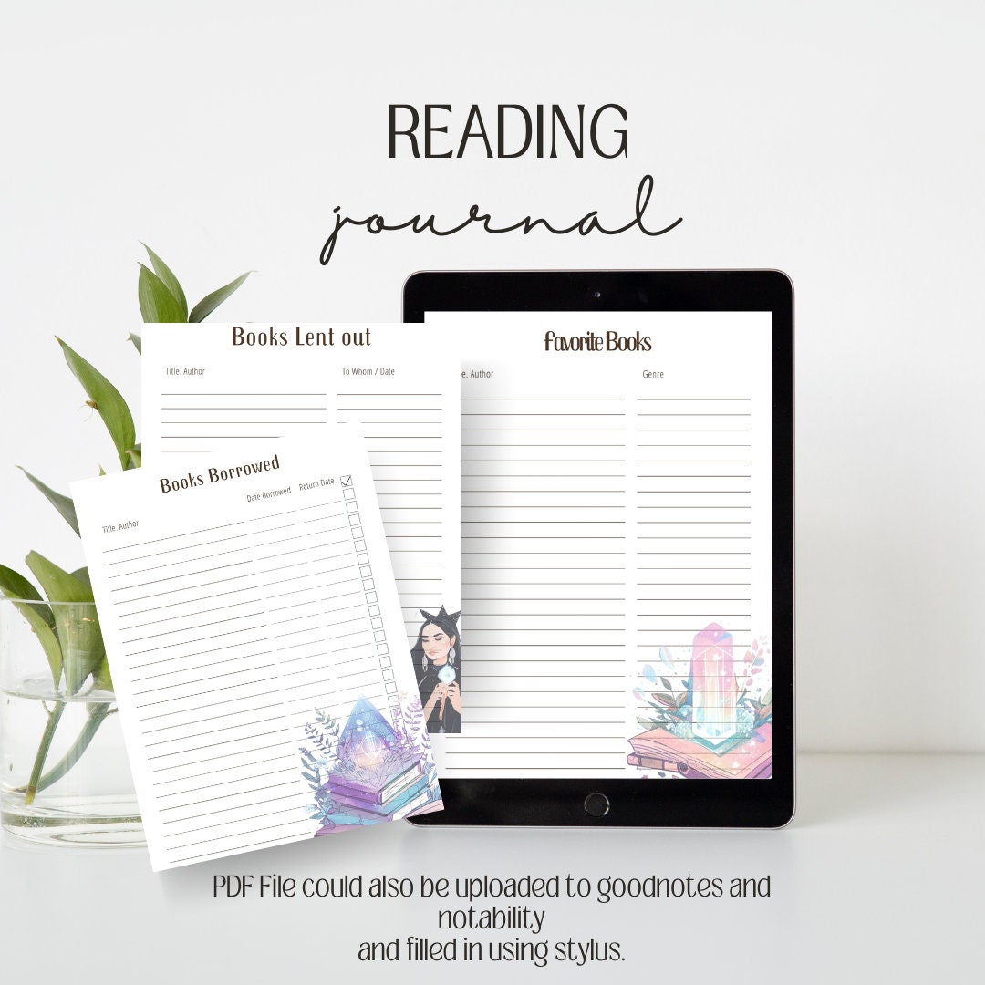Reading Journal Printable, Digital Reading Journal, Printable Reading ...