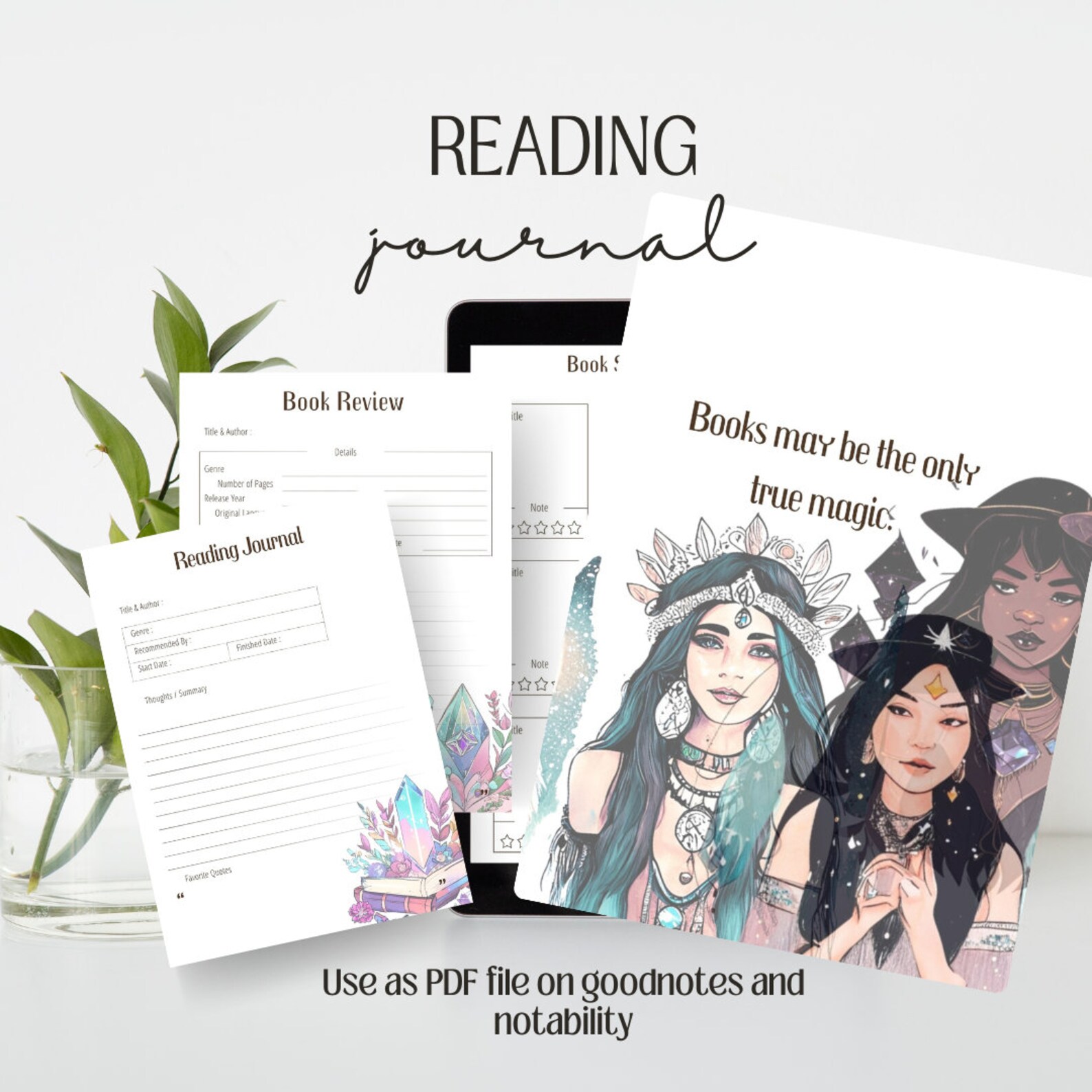 Reading Journal Printable, Digital Reading Journal, Printable Reading ...