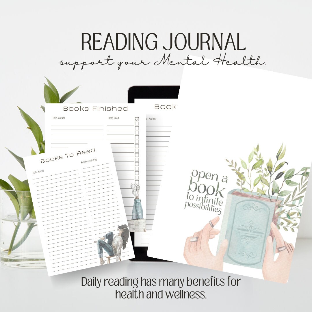 Printable Reading Journal, Digital Reading Journal, Printable Reading ...