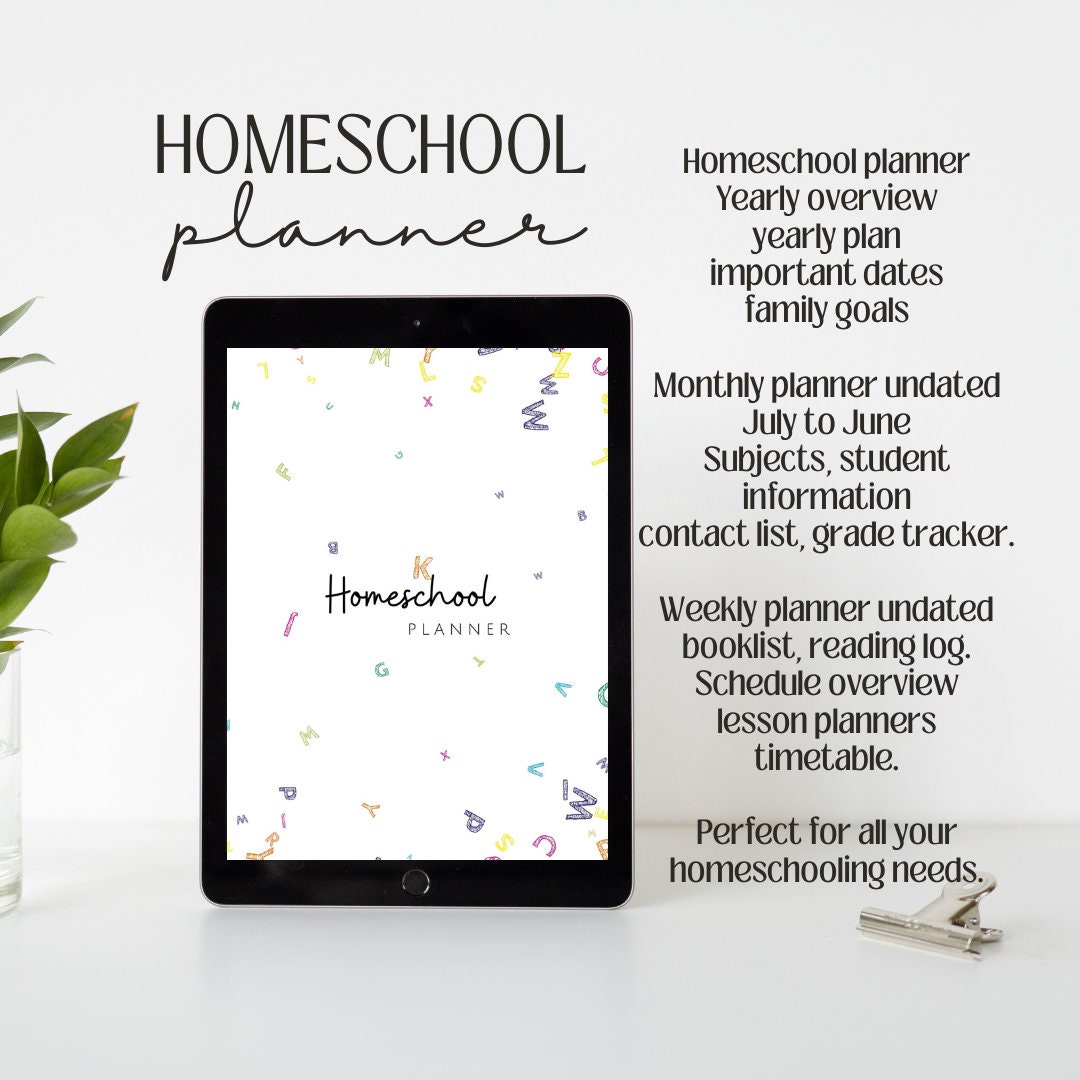 Homeschool Planner Printable, Academic Planner, Homework Planner ...