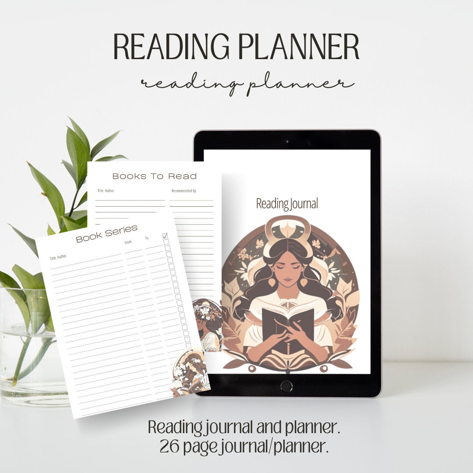 Printable Reading Journal, Digital Reading Journal, Printable Reading ...
