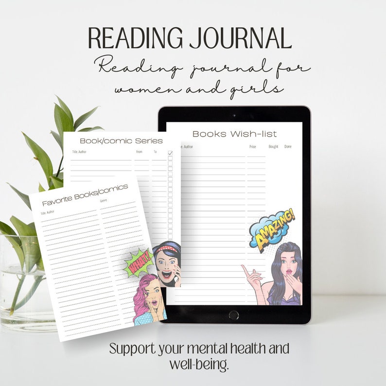 Printable Reading Journal, Digital Reading Journal, Printable Reading ...
