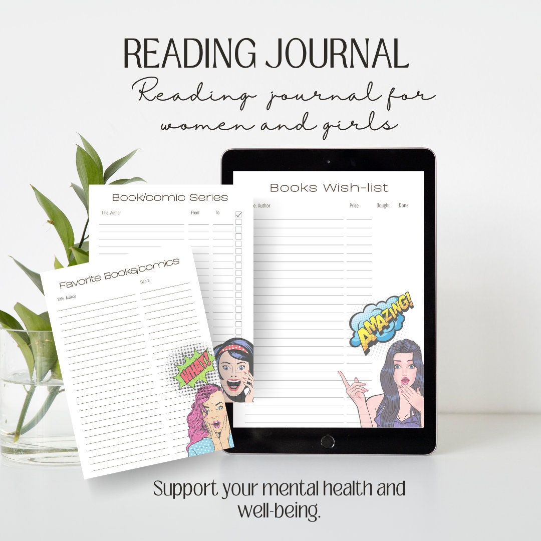 Printable Reading Journal, Digital Reading Journal, Printable Reading ...