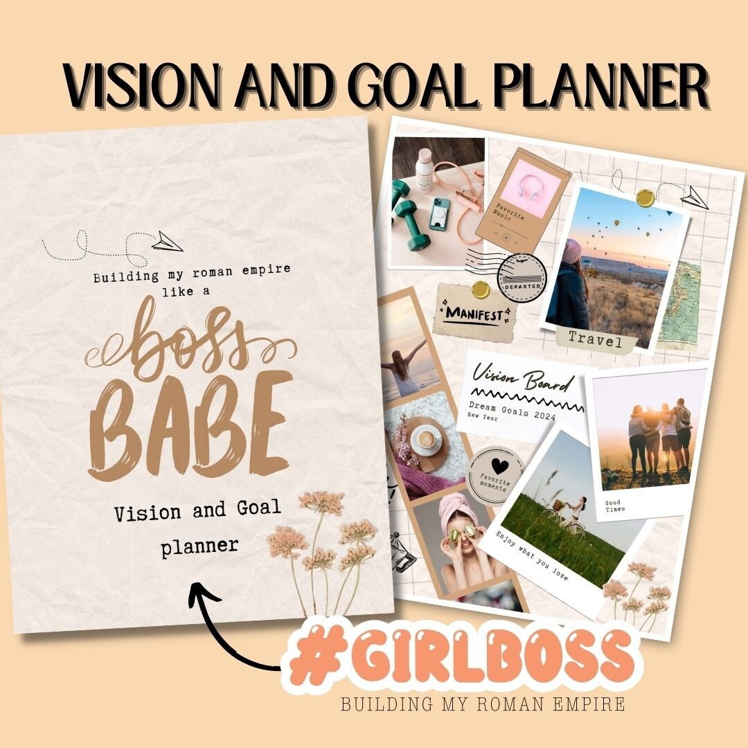 Vision Board Printable, Life Goal Planner, Girl Boss Planner, Vision ...