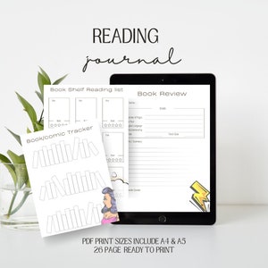 Printable Reading Journal, Digital Reading Journal, Printable Reading ...