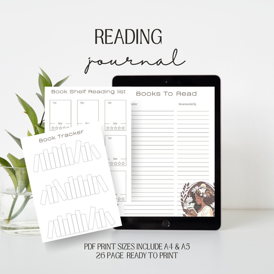 Printable Reading Journal, Digital Reading Journal, Printable Reading ...