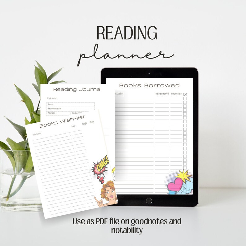 Printable Reading Journal, Digital Reading Journal, Printable Reading ...