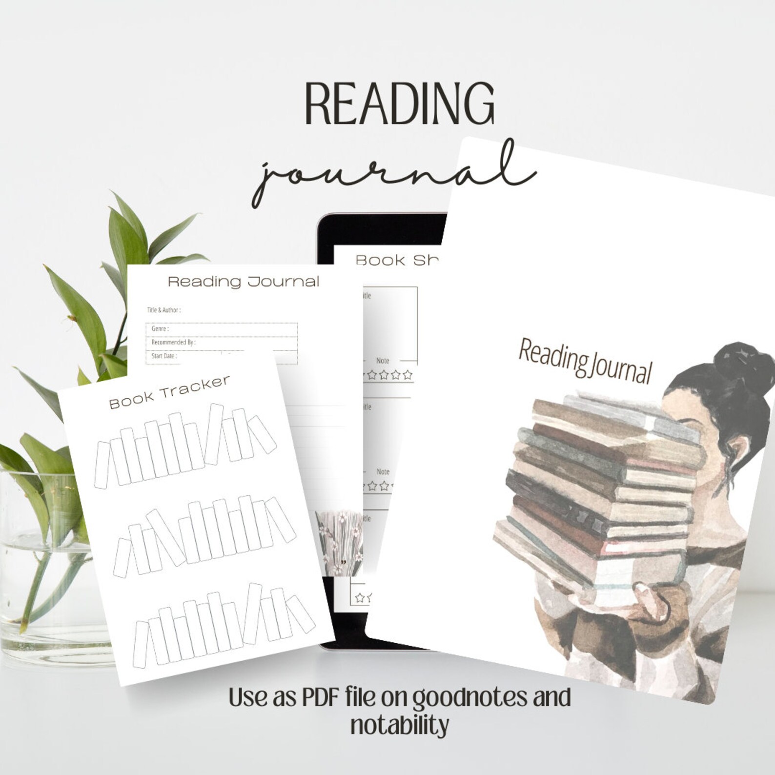 Printable Reading Journal, Digital Reading Journal, Printable Reading ...