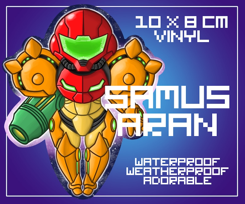 Metroid Samus Aran Chibi Sticker 10x8cm - Etsy UK