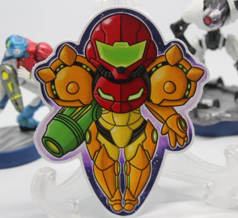 Metroid Samus Aran Chibi Sticker 10x8cm - Etsy UK