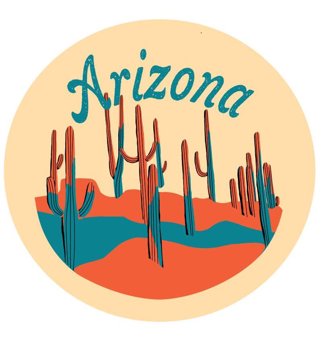 Arizona Grand Canyon State Tucson Phoenix Travel Decal Sticker - Etsy