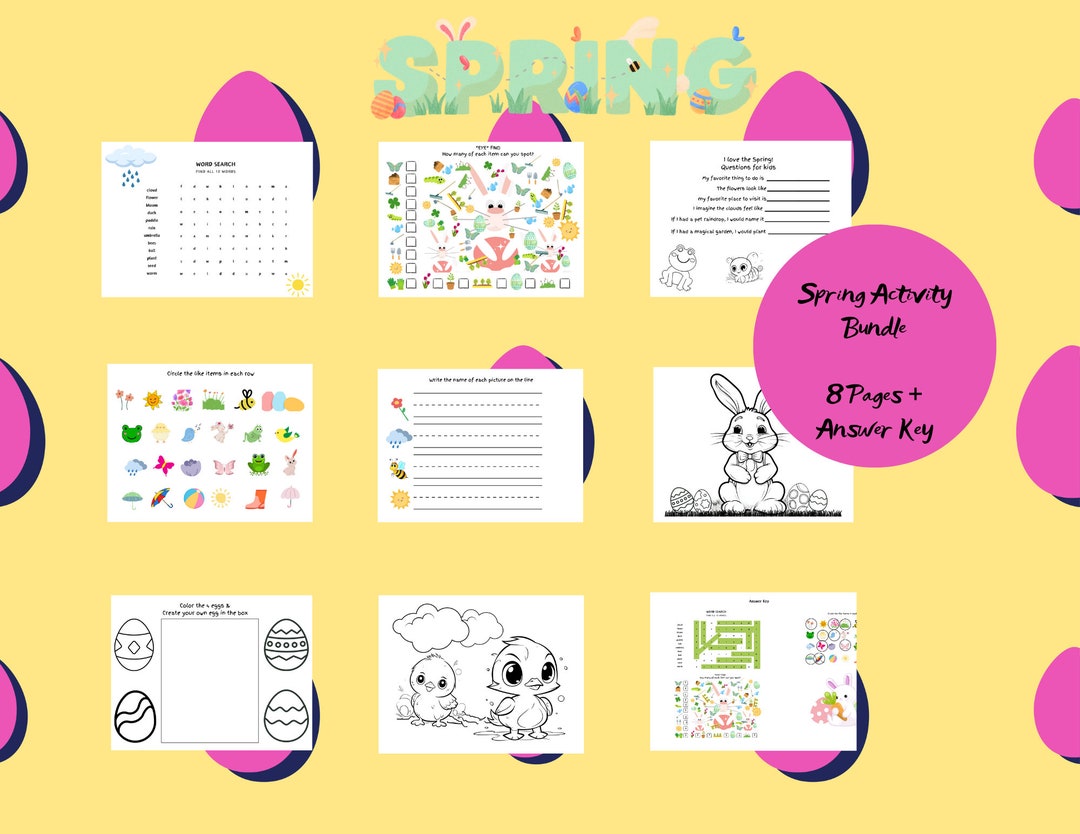 Spring Activity Bundle, Kids Activities, Springtime Activity, Fun Kids ...