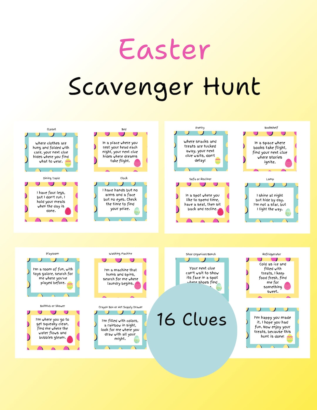 Easter Scavenger Hunt, Indoor Easter Scavenger Hunt, Kids Easter ...