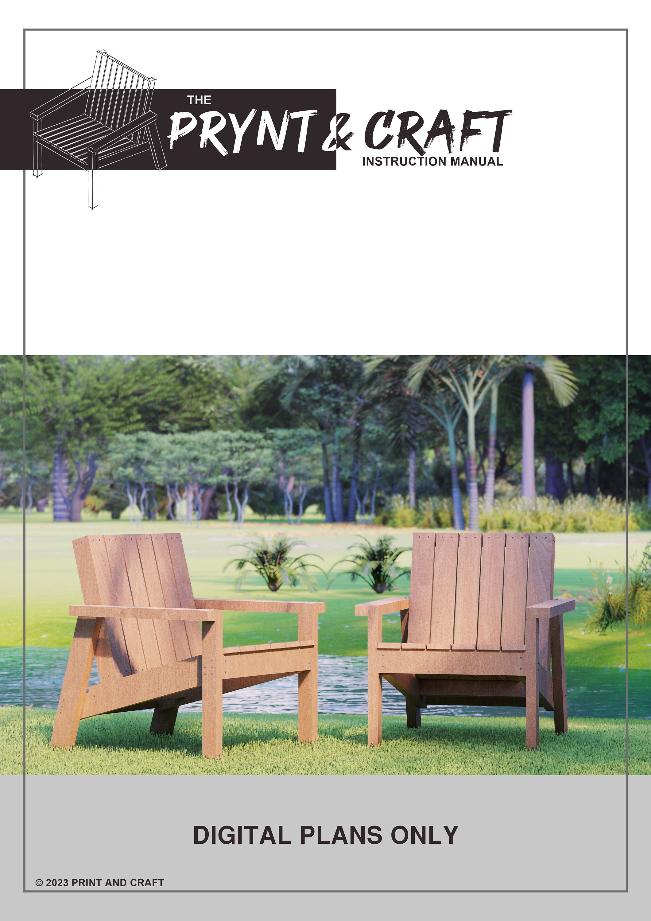 Outdoor Chair PLAN, Chair Digital Plan, DIY Chair Plan, Outdoor Lounge ...