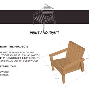 Outdoor Chair PLAN, Chair Digital Plan, DIY Chair Plan, Outdoor Lounge ...