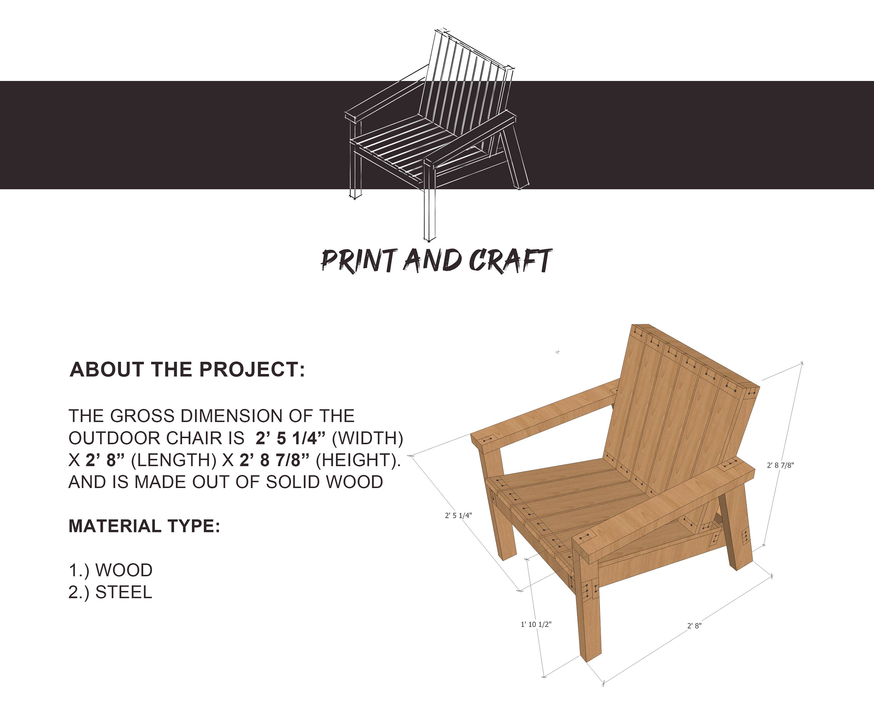 Outdoor Chair PLAN, Chair Digital Plan, DIY Chair Plan, Outdoor Lounge ...